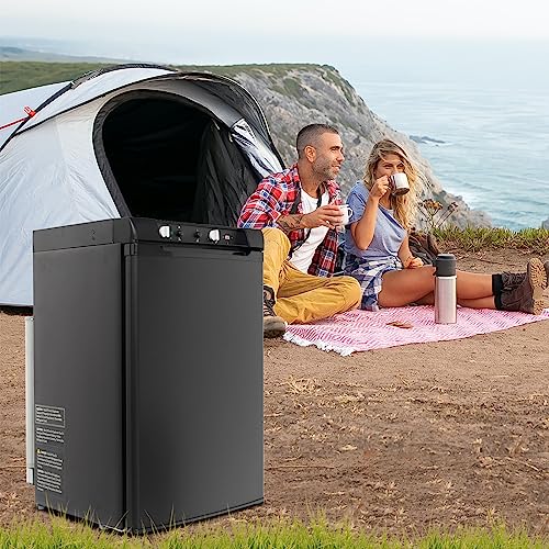 Techomey 3.5 Cu.Ft RV Propane Refrigerator with Freezer, 3 Way RV ...