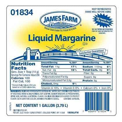 James Farm - Liquid Margarine - 1 GAL: TrueGether.com