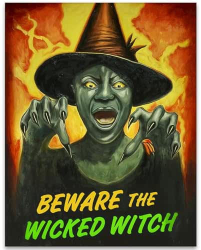Amazon.com: Beware the Wicked Witch Vintage Wall Art 11x14 Unframed ...