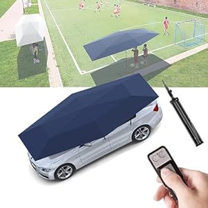 2-in-1 automatic carport and outdoor umbrella, foldable movable canopy ...