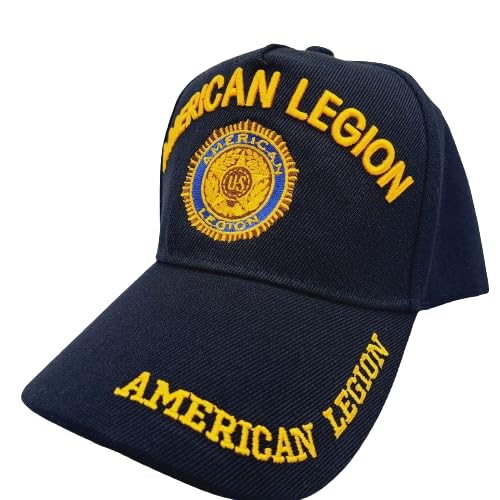 American Legion Mens Embroidered Cap Hat Black Strapback Closure at ...