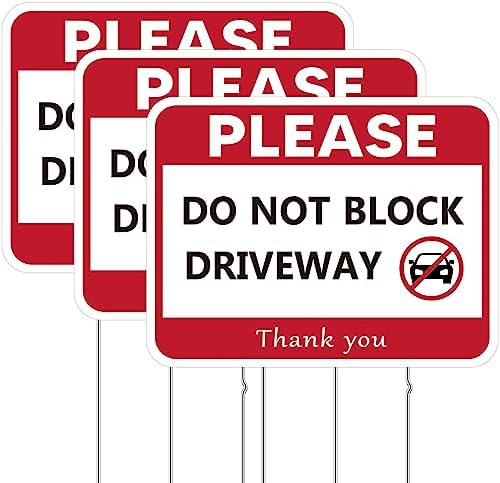 Amazon.com: Thyle 3 Pcs 17 x 13 Inch No Parking Signs Do Not Block ...