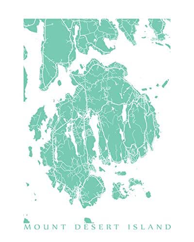 Amazon.com: Mount Desert Island Map Print : Handmade Products
