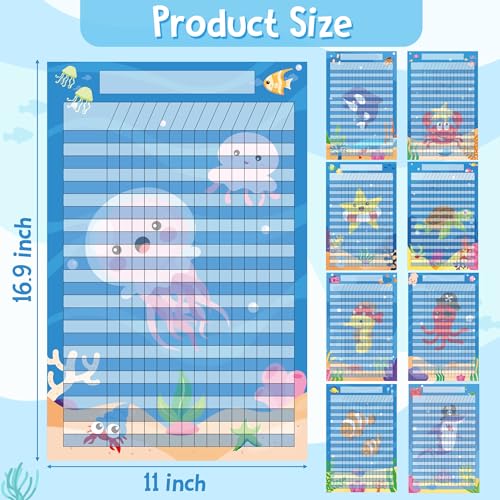 Buy CJiangpo 9Pcs Ocean Animals Incentive Chart for Classroom, Back to ...