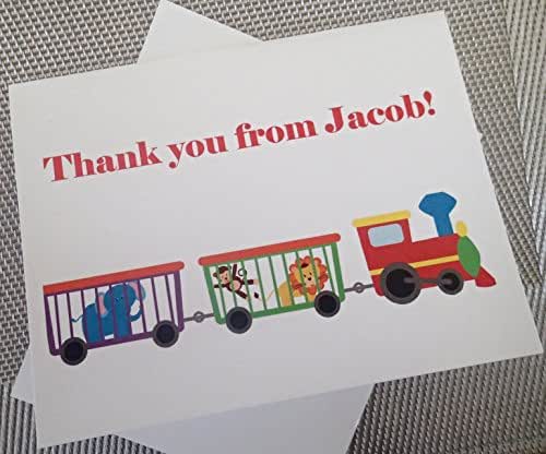 Amazon.com: Personalized Train Thank You Note - Set of 25 with Matching ...