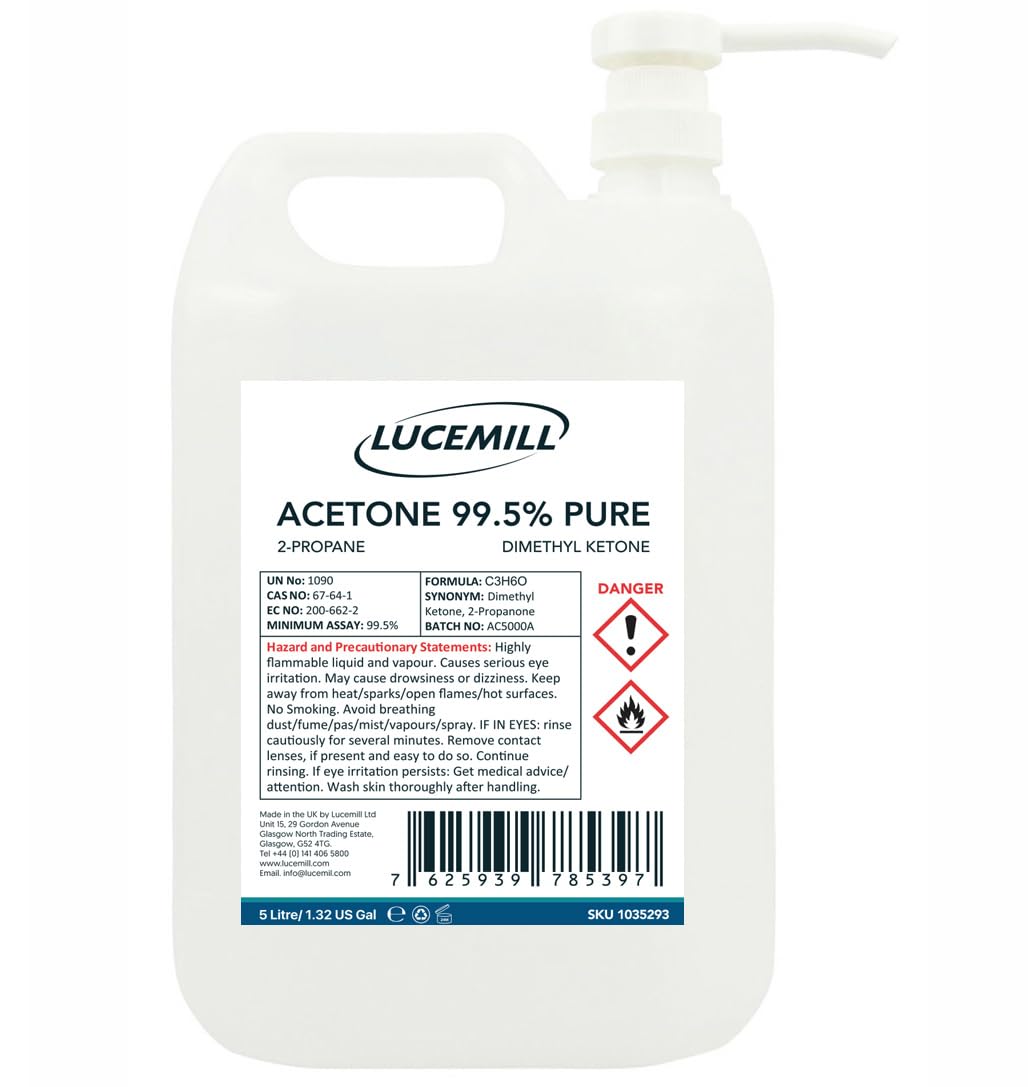 Lucemill Pure Acetone Nail Polish Remover | 5 litre | Super Strength ...
