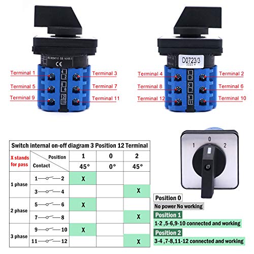Snapklik.com : Universal Changeover Switch 20A 550V 3 Position 12 ...