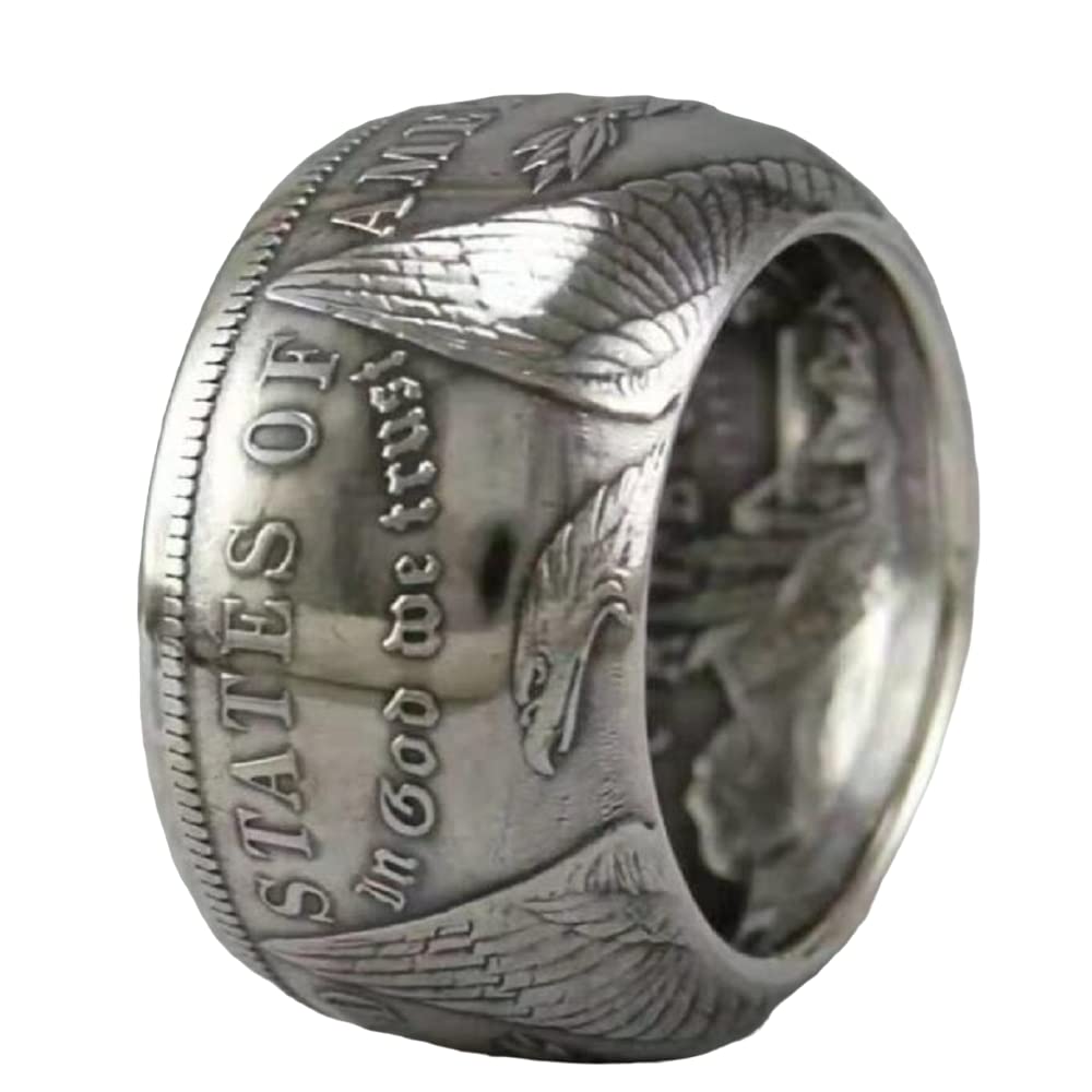 Amazon.com: Morgan Silver Dollar Ring Coin For Men Rings Janus Kit ...