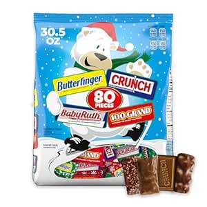 Amazon.com: Butterfinger, CRUNCH, Baby Ruth, 100 Grand Assorted Mini ...