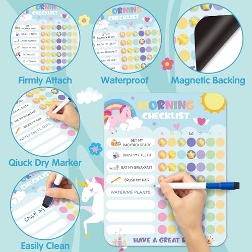 WATINC 154PCS Daily Schedule for Kids Unicorn Reward Chart Bedtime ...