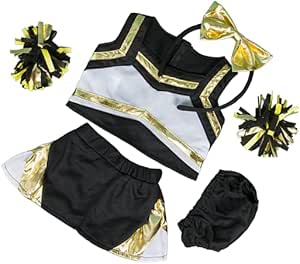 Amazon.com: Metallic Gold and Black Cheerleader Uniform for Stuffed ...