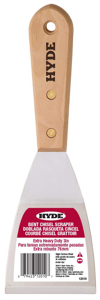 HYDE 12010 Bent Blade Chisel Scraper, 3-inch Extra Heavy Duty ...