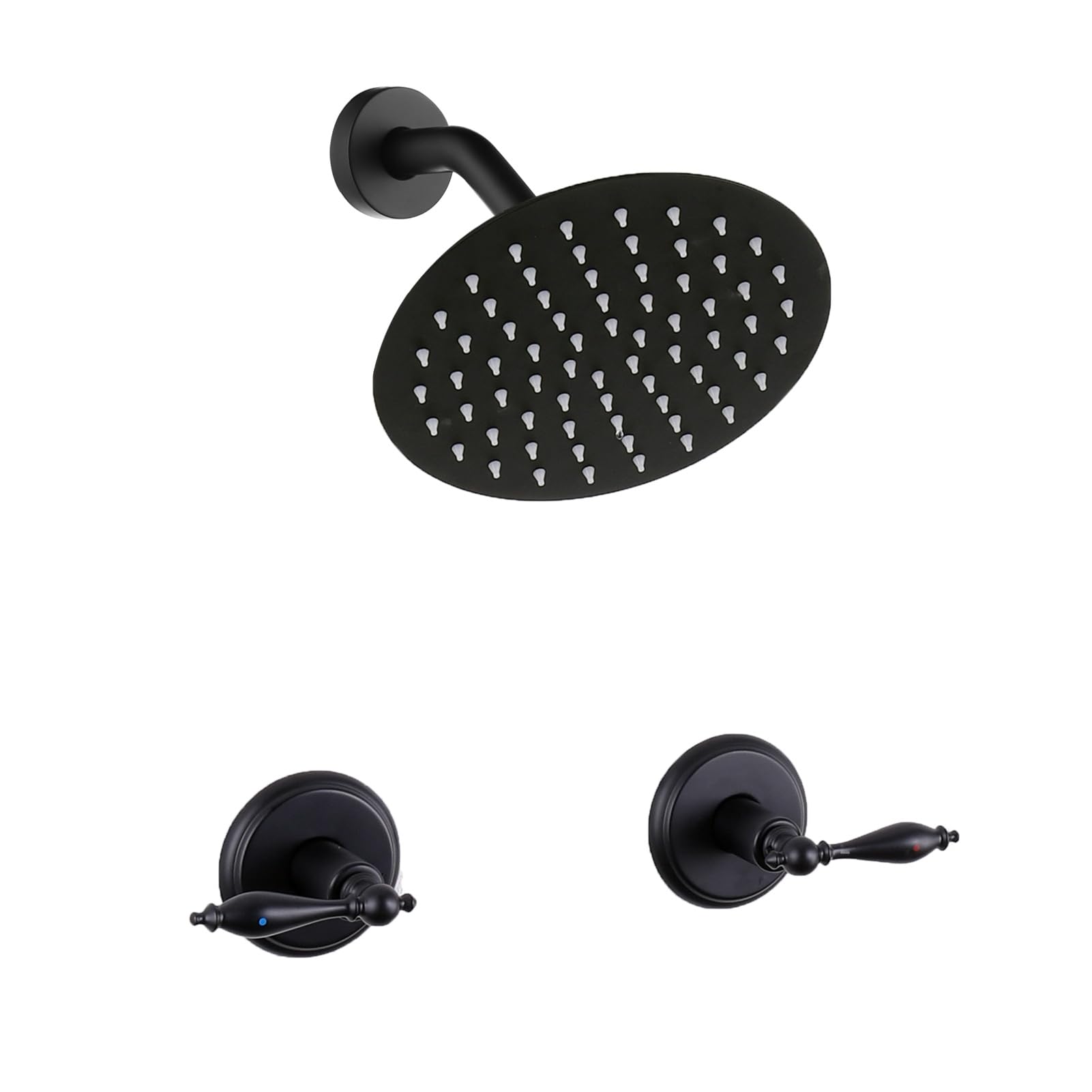 LIWEIKE 2 Handle Shower Faucet Set, Matte Black Two Handle Shower ...