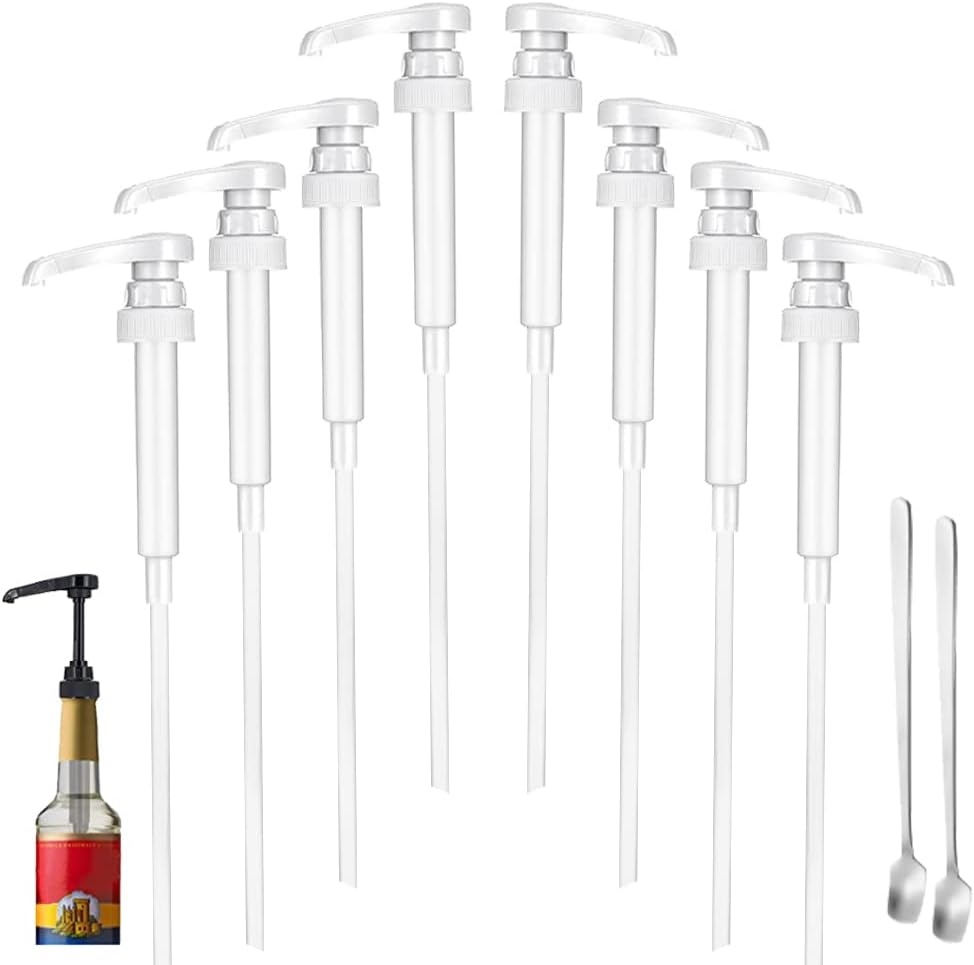 Amazon.com: 8 Packs White Coffee Syrup Pump Dispenser, Compatible with ...