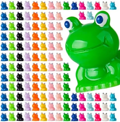 Amazon.com: GGSTDDUP 100 Pcs Mini Resin Frogs, Cute Green Frog Tiny ...