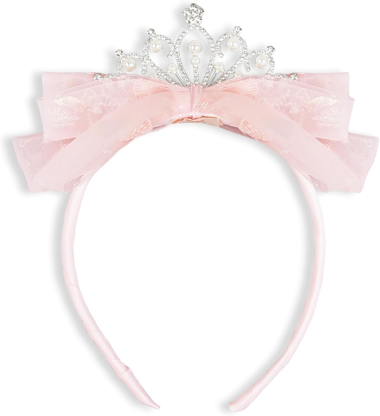 Amazon.com : Huachi Princess Tiara Crown Headbands Cute Tulle Bow ...