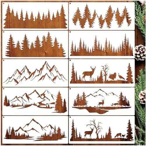 Amazon.com: GSS Designs Mountain Forest Bear Stencil (2 Pack ...