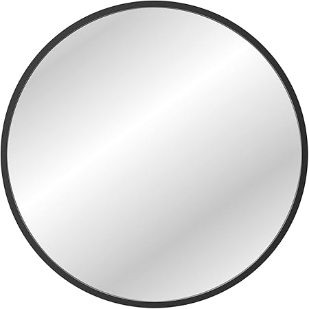 Amazon.com: SUPER DEAL Black Round Mirror, 18 Inch Bathroom Vanity Wall ...