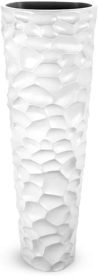 Amazon.com : LePresent Lux Textura Fiberglass Planter - White Modern ...