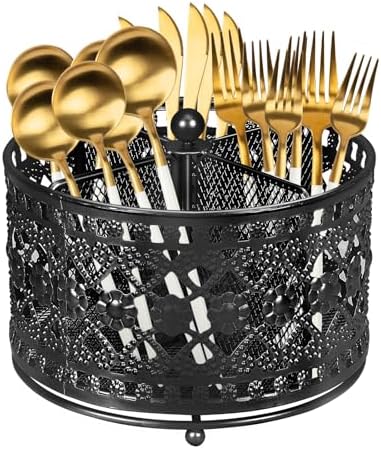 Amazon.com - YIUKEA 360° Rotating Utensil Caddy Countertop - Cutlery ...