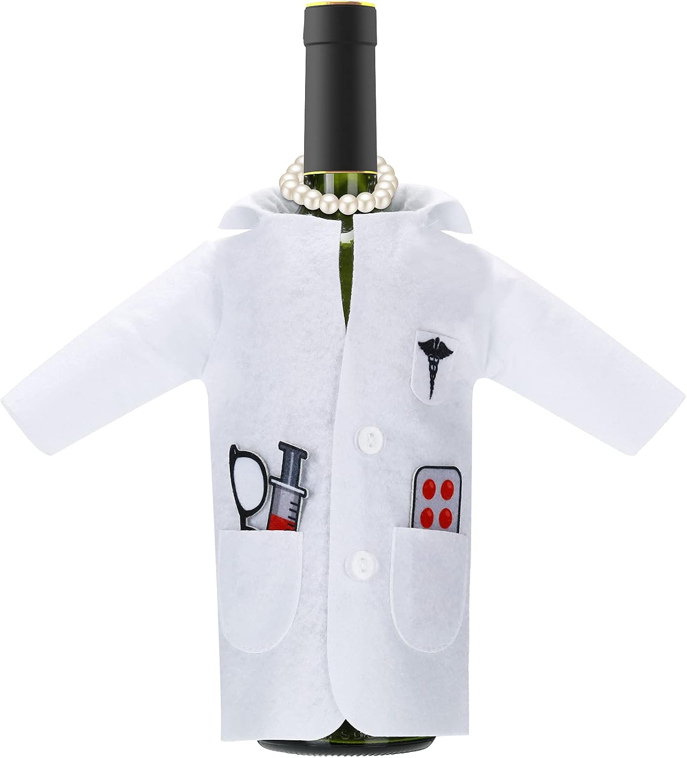 Amazon.com | White Coat Wine Bag Doctor Wine Cover Felt Doctor Wines ...