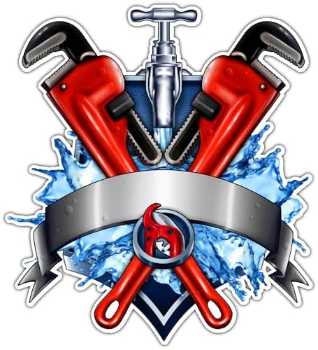 Amazon.com: Plumbing Plumber Pipe Drain Fittings Wrench Vinyl Sticker ...