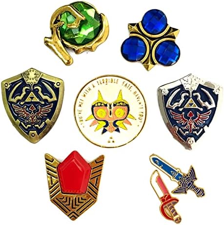 Gold Legend Of Zelda Links Shield Lapel Pin Legend Of