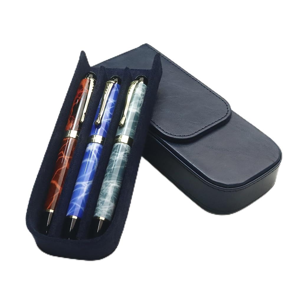 Amazon.com: MIVLXLX Leather Triple Pen Case Pencil Pouch Holder for ...