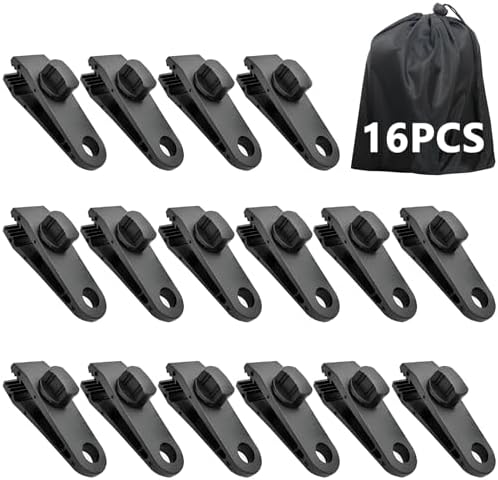 Amazon.com: LUYADIN 16 Pcs Tarp Clips Heavy Duty Lock Grip, Tarp Clamps ...