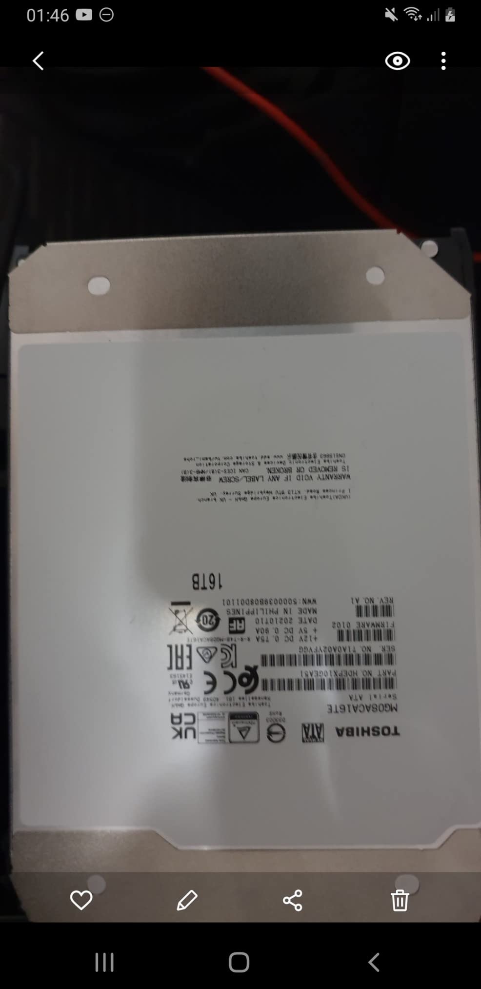 Toshiba 16TB Enterprise Internal Hard Drive – MG Series 3.5' SATA HDD ...