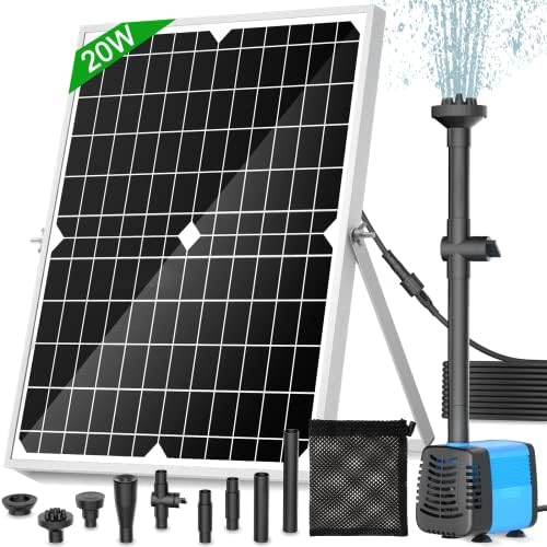 Amazon.com: POPOSOAP 55W Solar Fountain Pump for Outdoor Pond, 480GPH ...