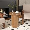 Amazon.com: Fsbecl Farmhouse Pedestal End Table Round Side Table with ...