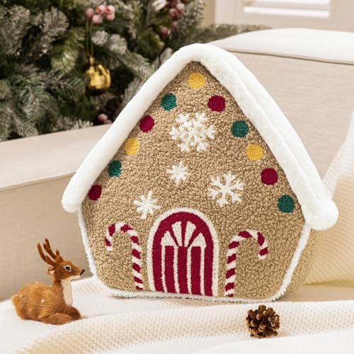 Amazon.com: Accents Depot Gingerbread House Plush Sherpa Cushion Pillow ...