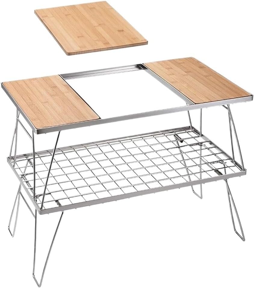 Amazon.com: SHSWUD Portable Beach Table Outdoor Table Stainless Steel ...