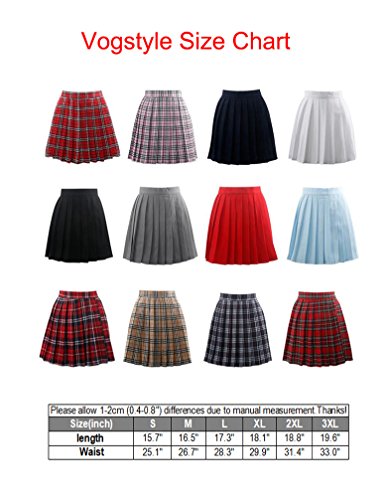 Vogstyle Women's Basic High Waisted Solid Pleated Mini Uniform Dress