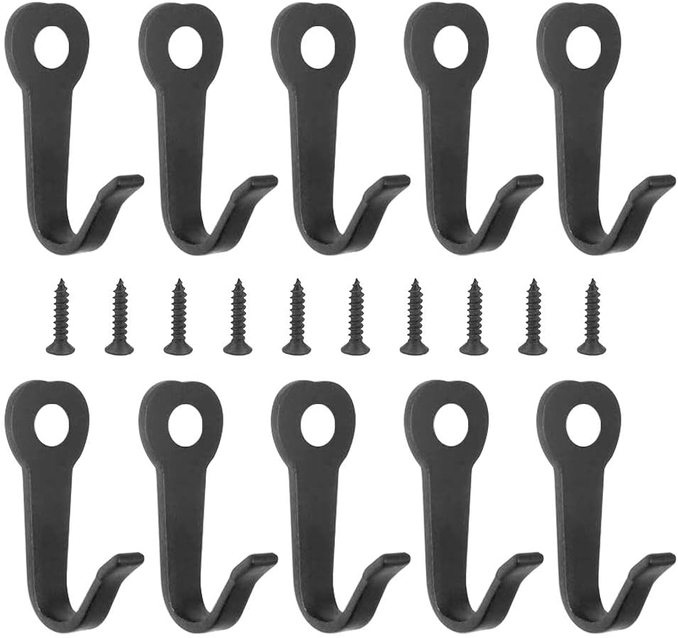 FIGFYOU 10 Pcs Coat Hooks, Small Single Metal Hook No Rust Wall Mounted ...