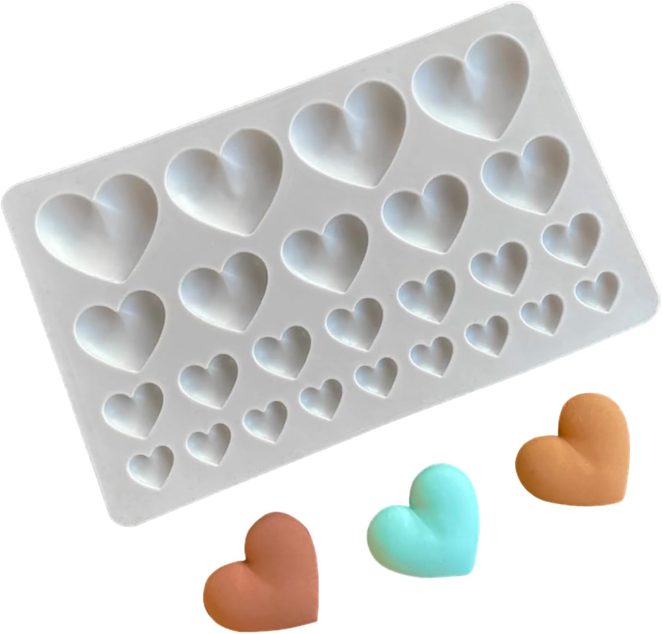 Amazon.com: Heart-Shaped Silicone Mold, Flexible Silicone Template for ...