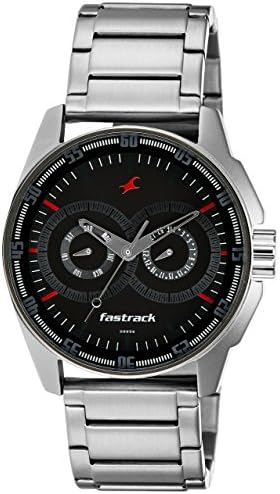 Fastrack Black Magic Quartz Analog Black Dial Stainless Steel Strap ...