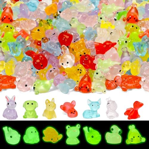 Amazon.com: TOUCH TOP 120 Pcs Mini Resin Animals Glow in The Dark ...