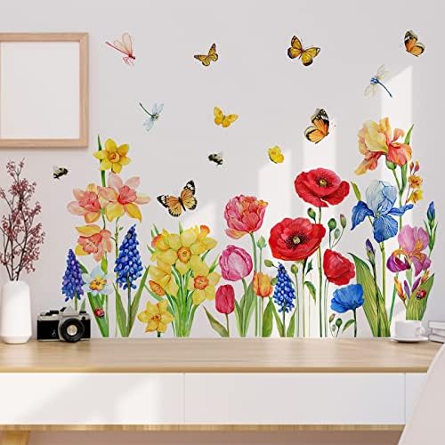Amazon.com: Mfault Spring Large Tulip Flower Wall Decals Stickers ...