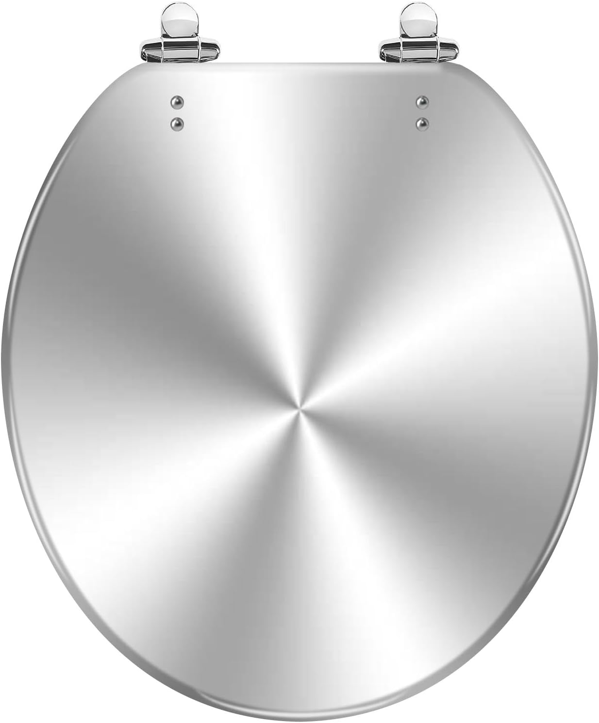 WHFEOIV9RE Round Toilet Seat Silver Brushed metal Resin Toilet Seat ...