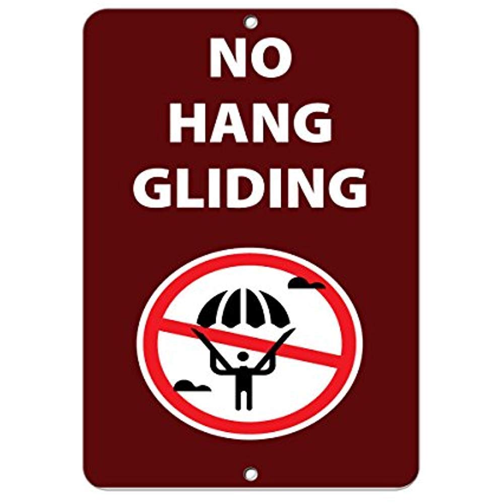 Aluminum Metal Sign 12x16 Inches No Hang Gliding Activity Sign ...