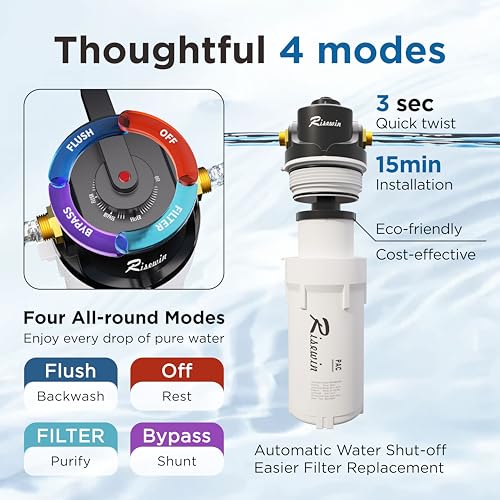 Whole House Water Filter System with 4-Mode Value,Removes Iron ...