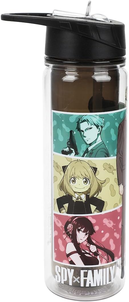Amazon.com: Spy x Family Characters 16 Oz Plastic Water Bottle : Sports ...