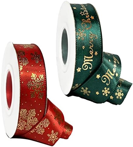 Christmas Grosgrain Ribbons Bundle 5 Roll 5M Colorful Xmas Theme Ribbon ...