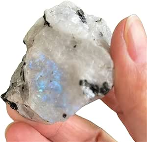 Amazon.co.jp: WAHOM 天然レインボームーンストーン原石ミネラルクリスタル砂利水槽植木鉢仏造園チャクラクォーツ宝石 (Size : 100-130g) : ファッション