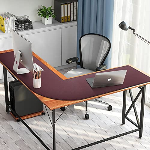 Snapklik.com : MAIDERN 51 Inch L Shaped Corner Desk Mat, Cork & Leather ...