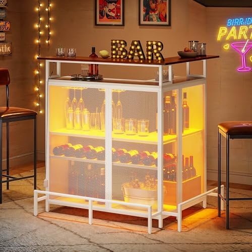 Amazon.com: GDLF Home Bar Unit Mini Bar Liquor Bar Table with Storage ...