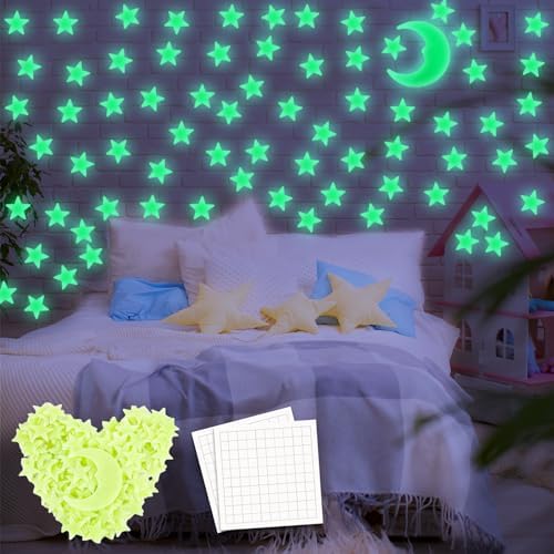 Aster 200 Pcs Glow in The Dark Stars, Plastic Stars for Ceiling with ...
