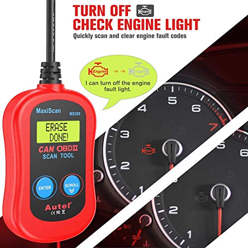 Autel MS300 OBD2 Scanner Code Reader, Turn Off Check Engine Light, Read ...